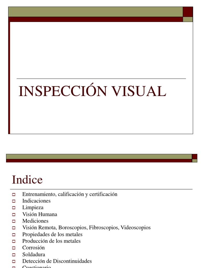 Guía Completa de Inspección Visual NDT | PDF | Ojo humano | Percepción ...