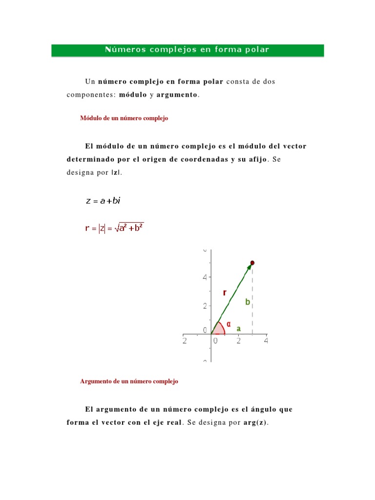 Números Complejos en Forma Polar | PDF | Número complejo | Análisis