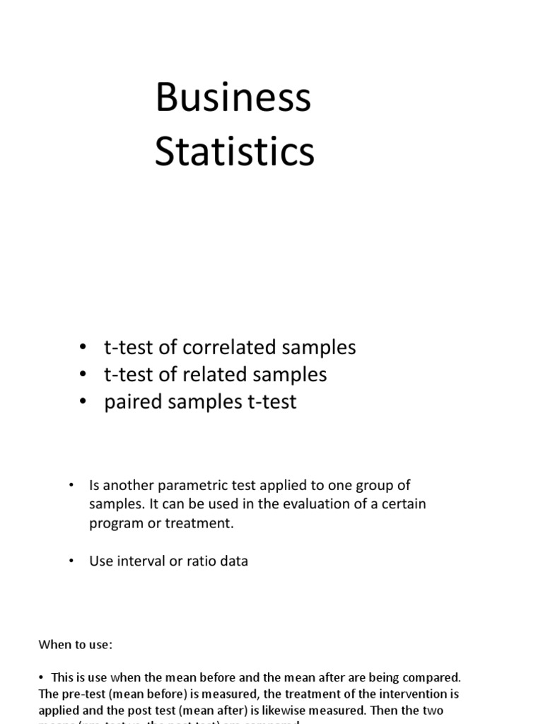 Paired Samples T Test | PDF | Student's T Test | P Value