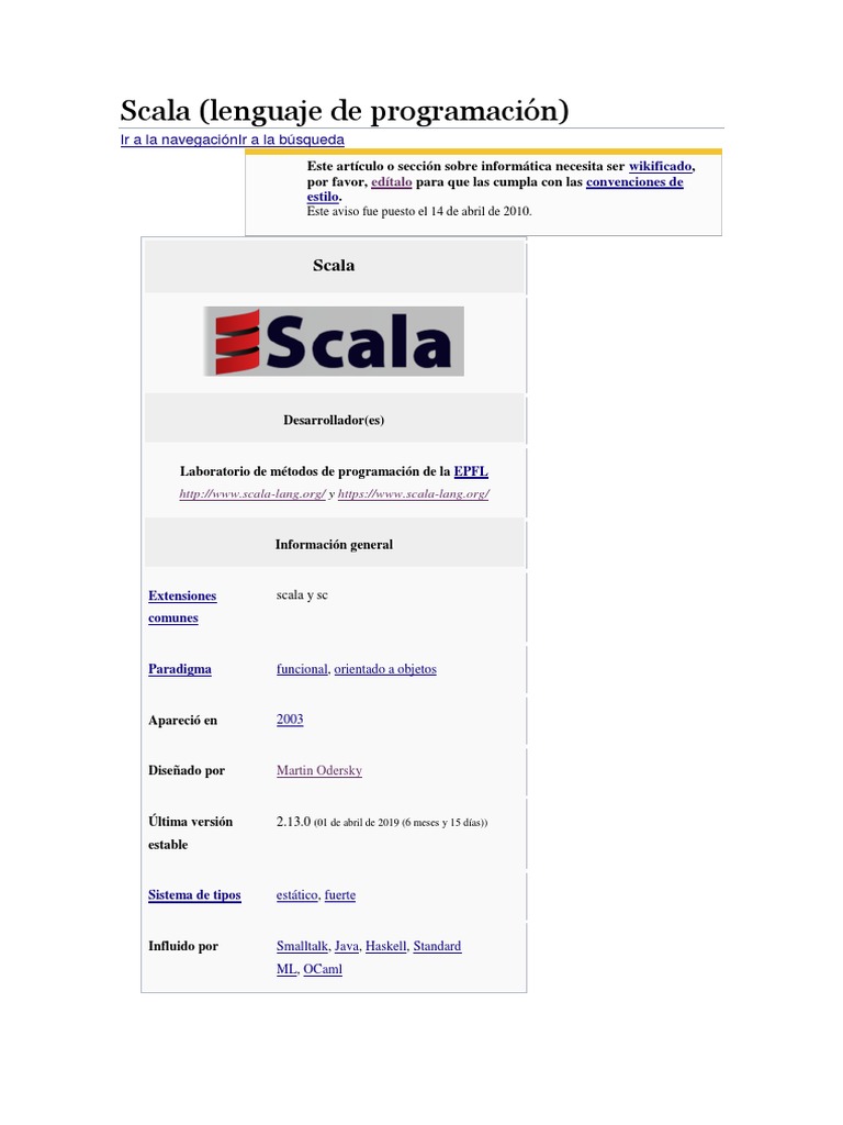 Scala (Lenguaje de Programación) | PDF | Scala (lenguaje de ...