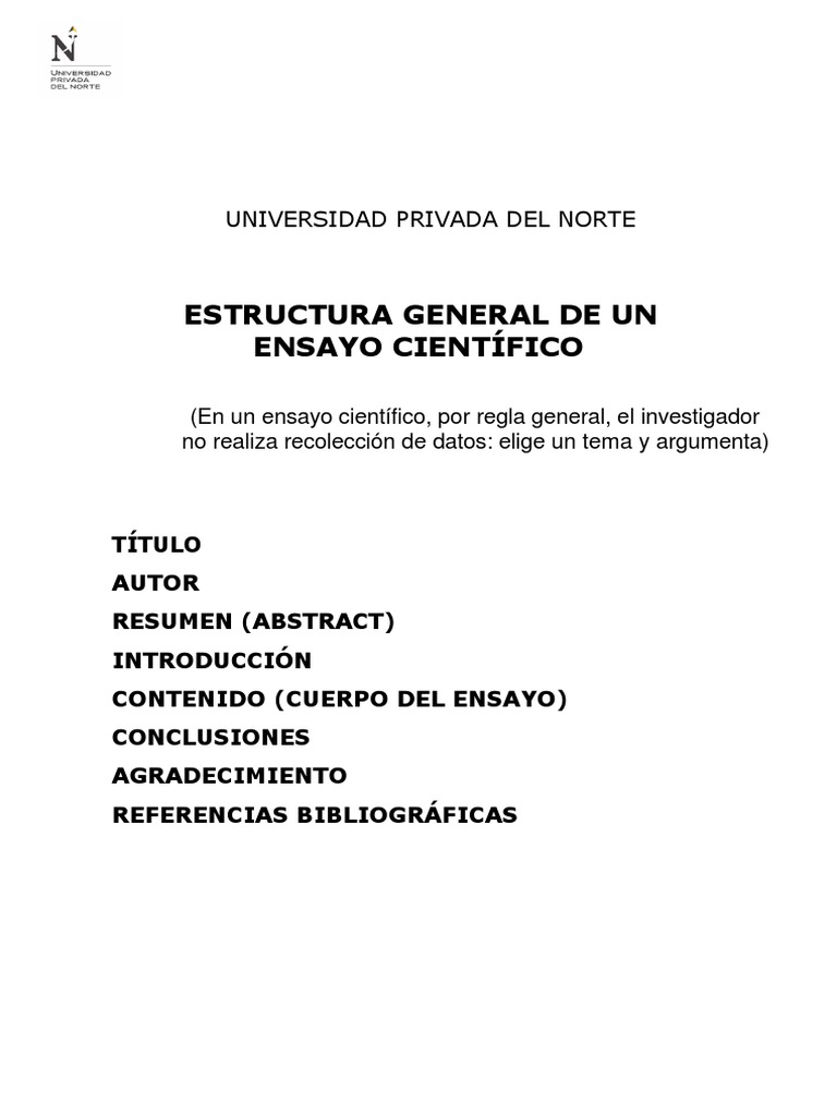 Estructura de Ensayo Cientifico | PDF | Ensayos | Ciencia cognitiva