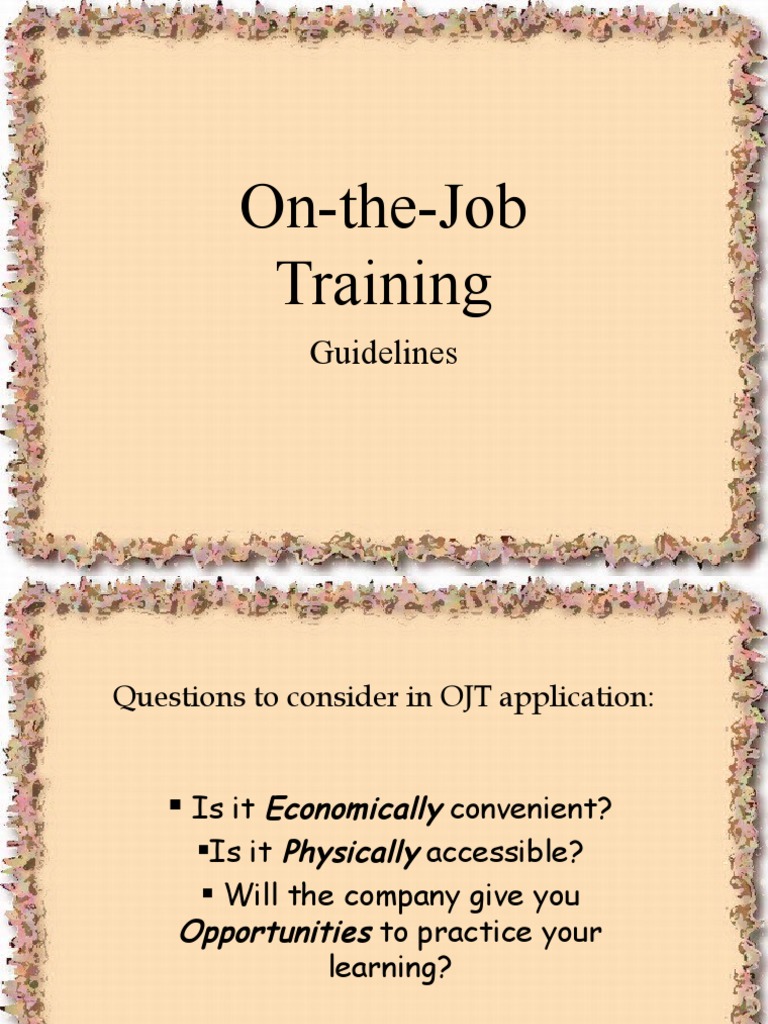 OJT Presentation | PDF | Business