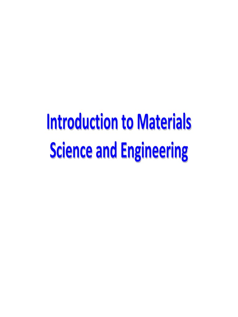 Introduction To Material Science and Engineering | PDF | Materials ...