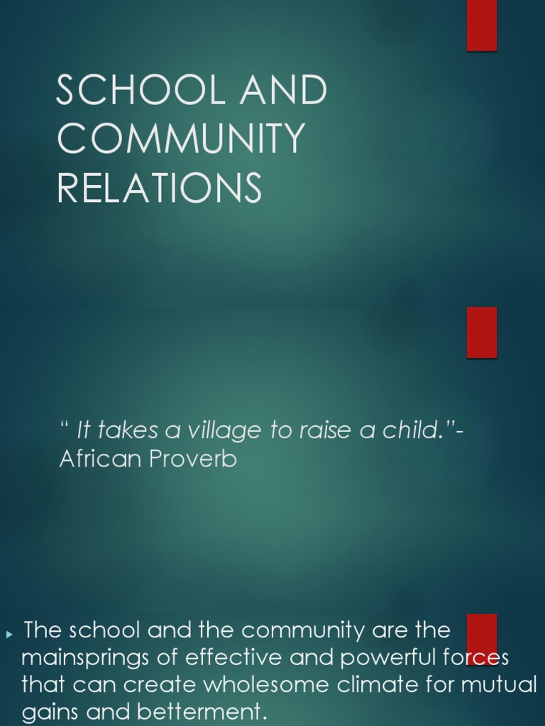 School and Community Relations | PDF | Community | Motivation