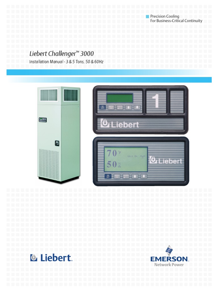 Liebert Challenger 3000-3-5 Ton Installation Manual | PDF | Hvac | Heating, Ventilating, And Air ...