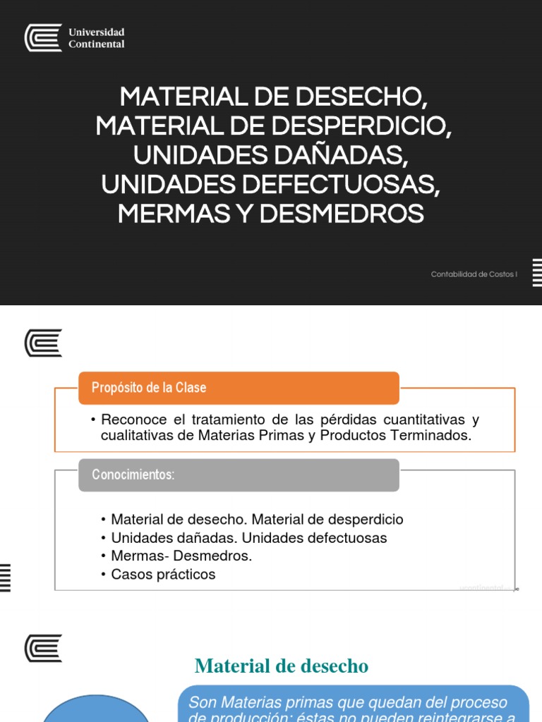 Tema 07 - Material de Desecho, Material de Desperdicio, Unidades ...