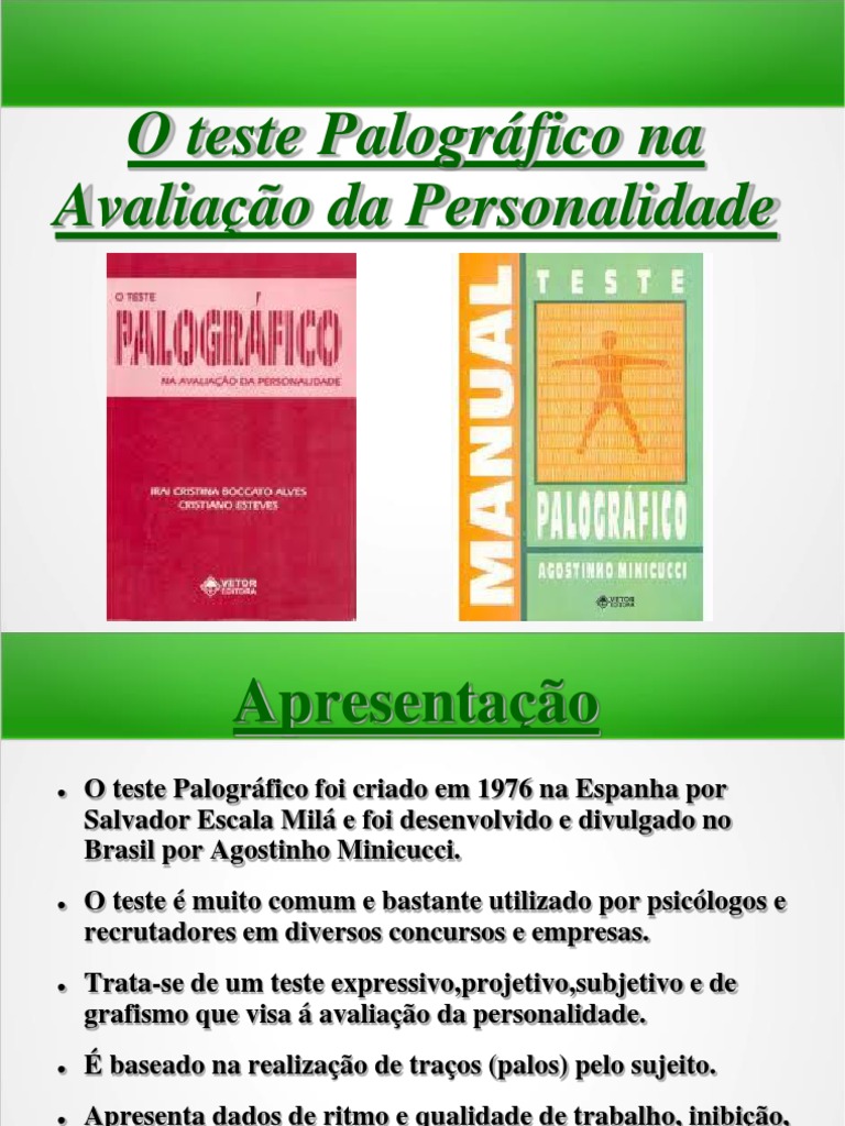 Teste Palográfico na Avaliação Psicológica | PDF | Psicologia ...