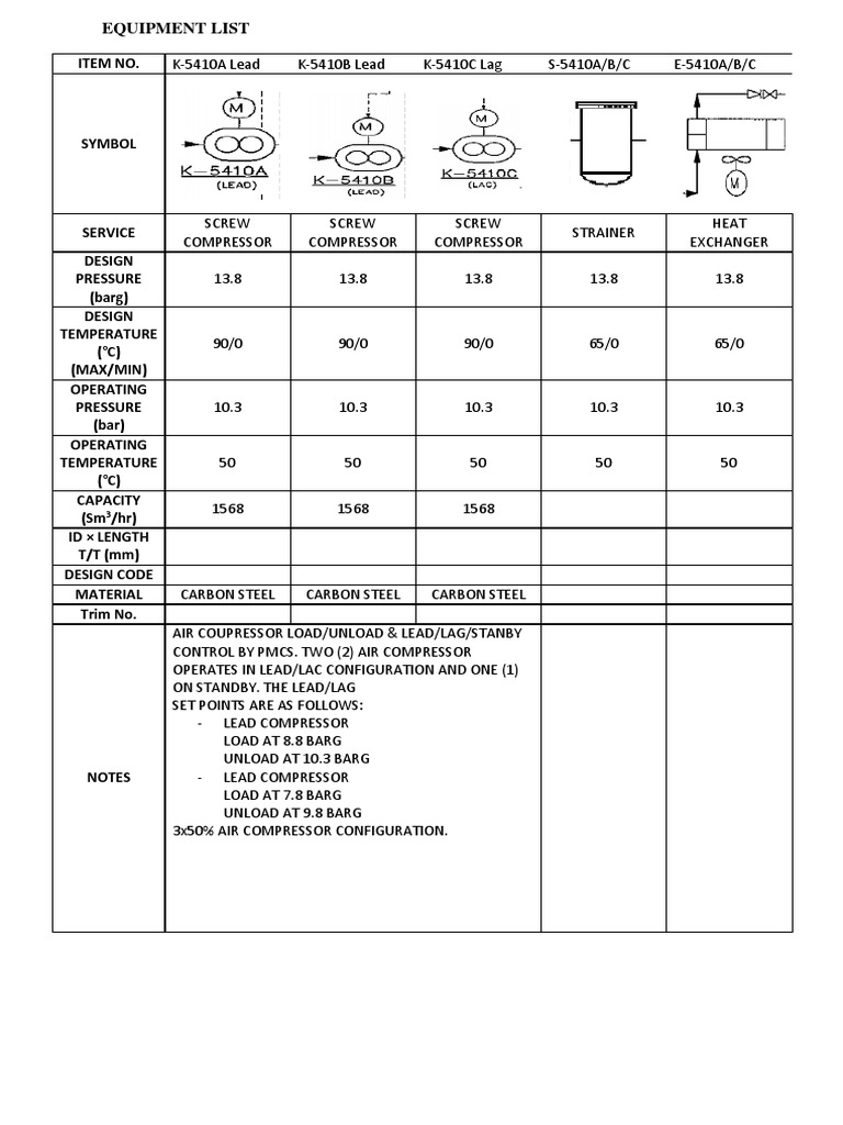 Instrument Air Receiver Specifications | PDF | Gas Technologies ...