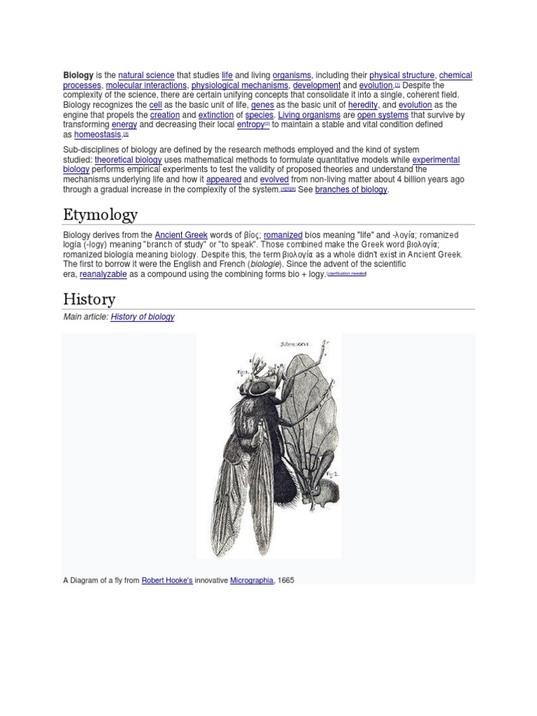 Etymology: Biology Is The | PDF | Biology | Evolution