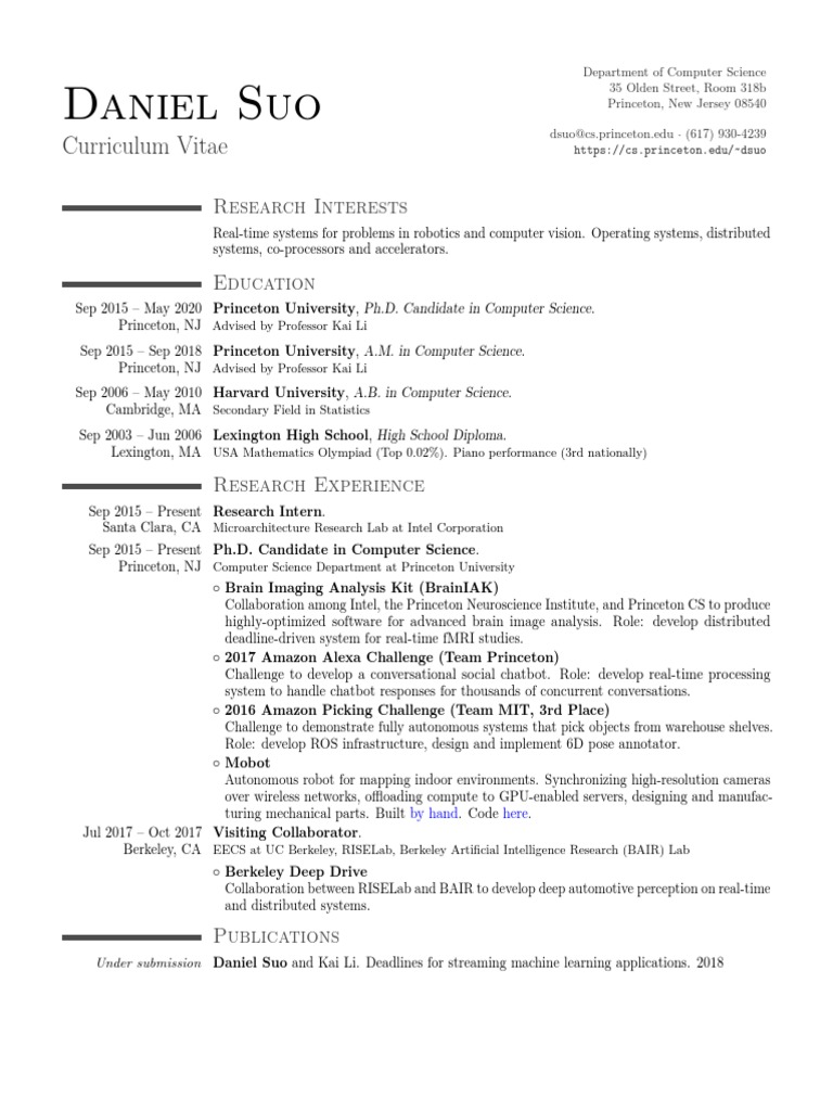 Sample CV Harvard | PDF | Computer Science | Areas Of Computer Science