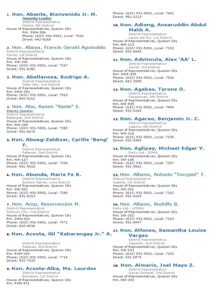 Congress List | PDF | Legal Organizations | Social Institutions