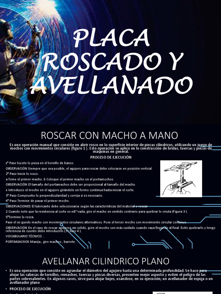 Placa Roscado y Avellanado | PDF | Tornillo | Herramientas