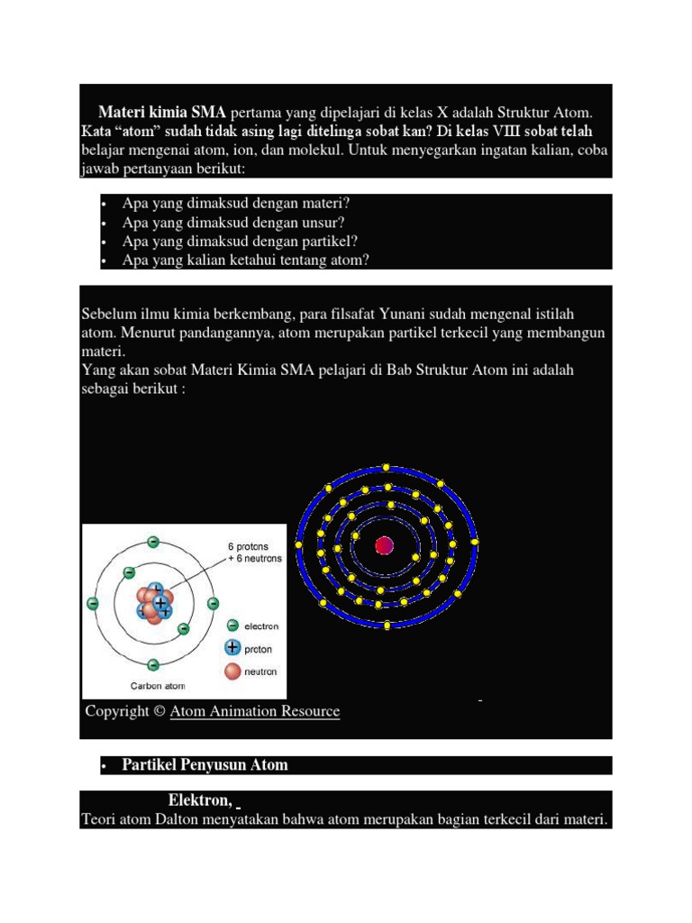 Materi Kimia Atom SMA | PDF