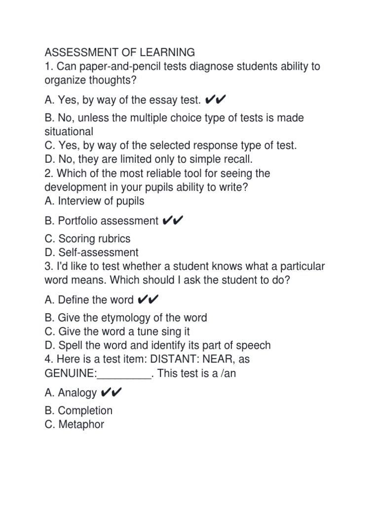 Assessment of Learning Reviewer | PDF | Educational Assessment | Rubric ...