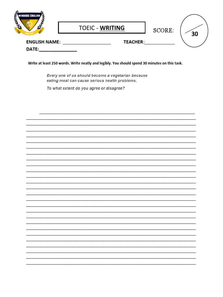 Toeic Essay | PDF | Standardized Tests | Qualifications