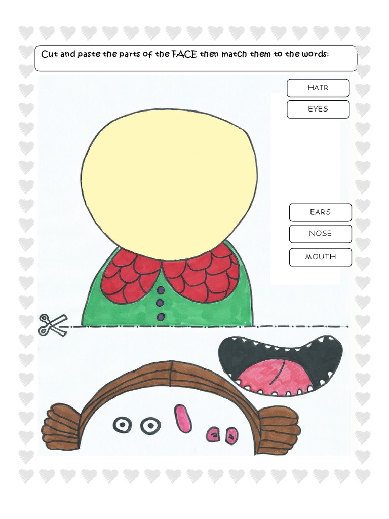 Parts of The Face Cut and Paste Fun Activities Games Games Kinesthetics ...