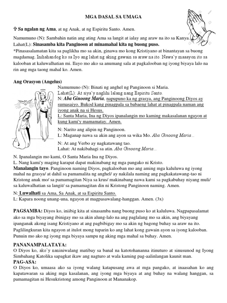 Mga Dasal Sa Umaga-Workers | PDF