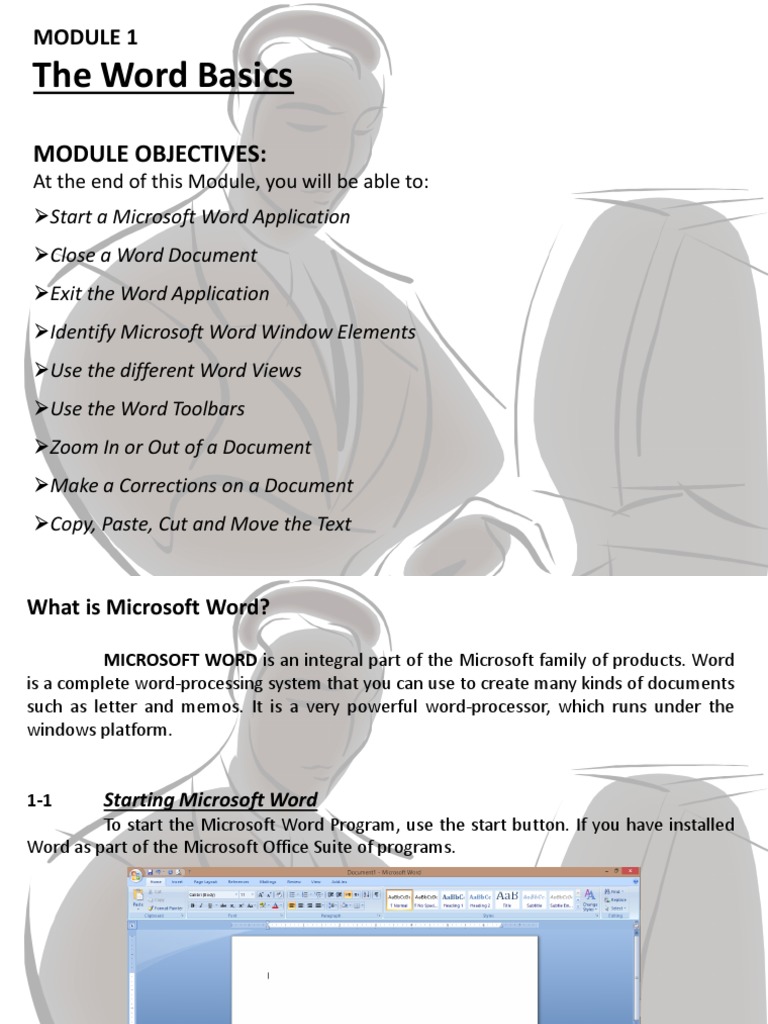 The Word Basics-1 | PDF | Double Click | Microsoft Word