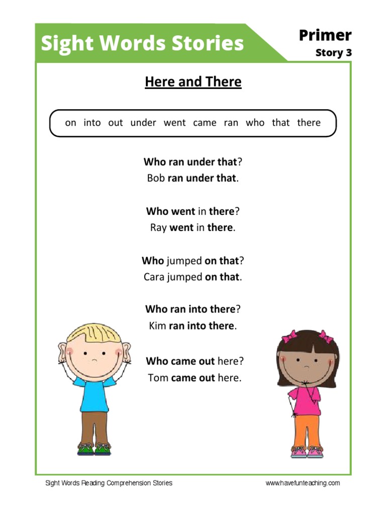 Sight Words Reading Comprehension 7 | PDF | Language Arts & Discipline