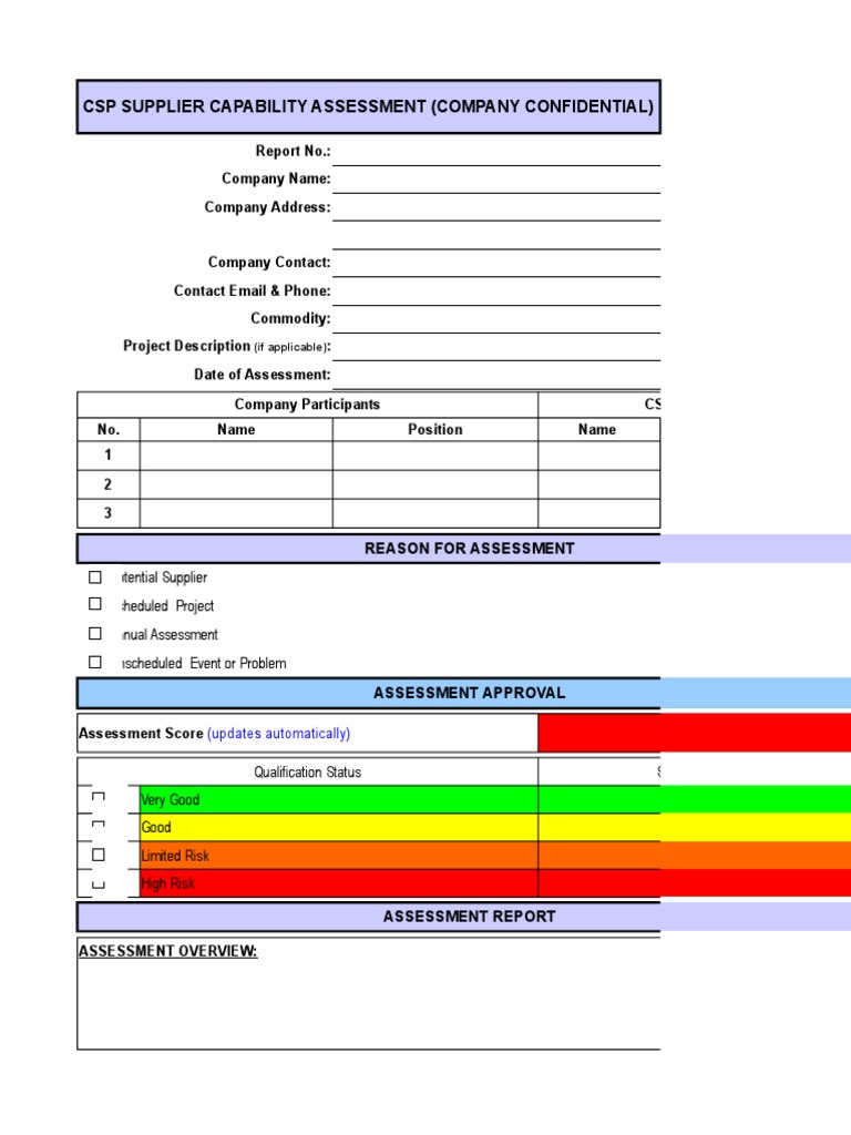 Supplier Capability Self Assessment Form 2015 PROTECTED | PDF | Quality Management System | Audit