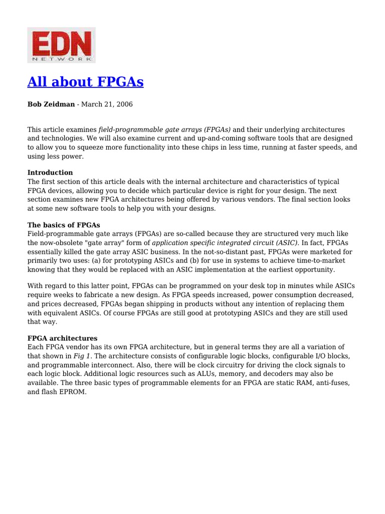 An In Depth Look At Field Programmable Gate Arrays Fpgas Architectures Technologies And 9005