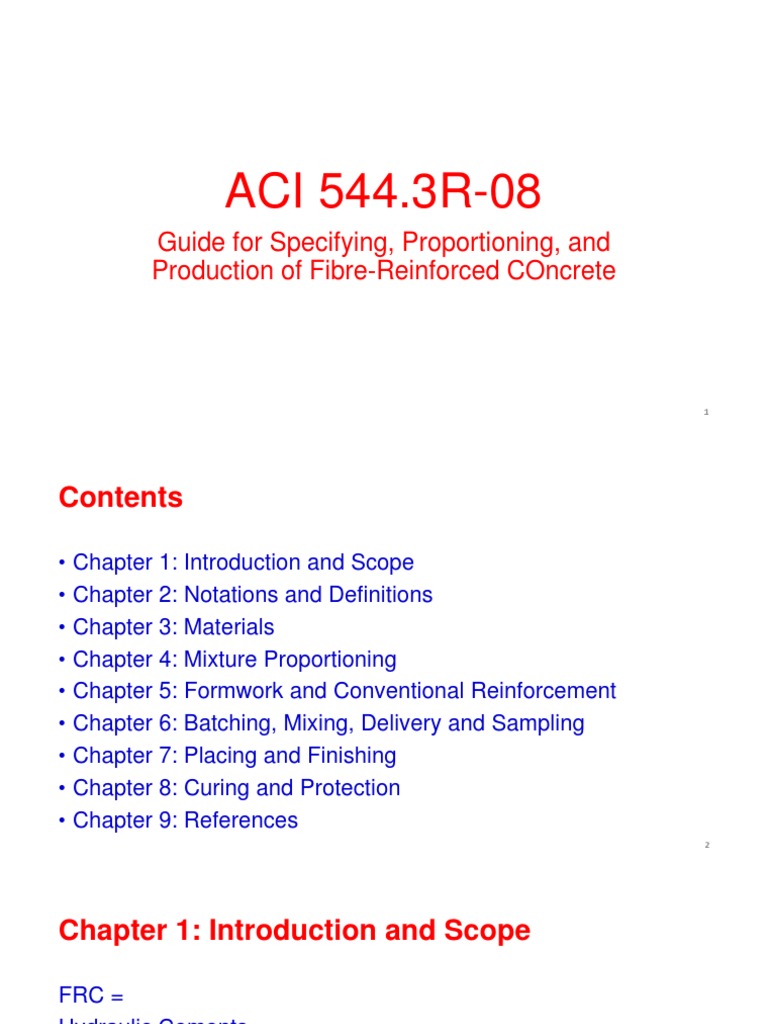 Aci 544.3R-08: Guide For Specifying, Proportioning, and Production of ...