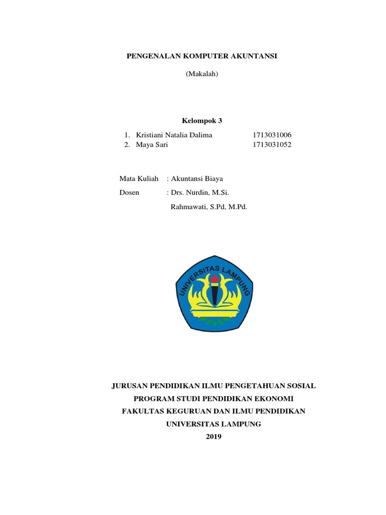 Makalah Pengenalan Komputer Akuntansi | PDF Makalah Pengenalan Komputer Akuntansi | PDF