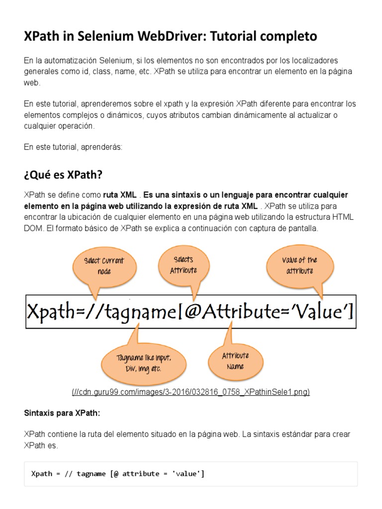 Xpath Selenium | PDF | X camino | Consorcio Mundial de la red