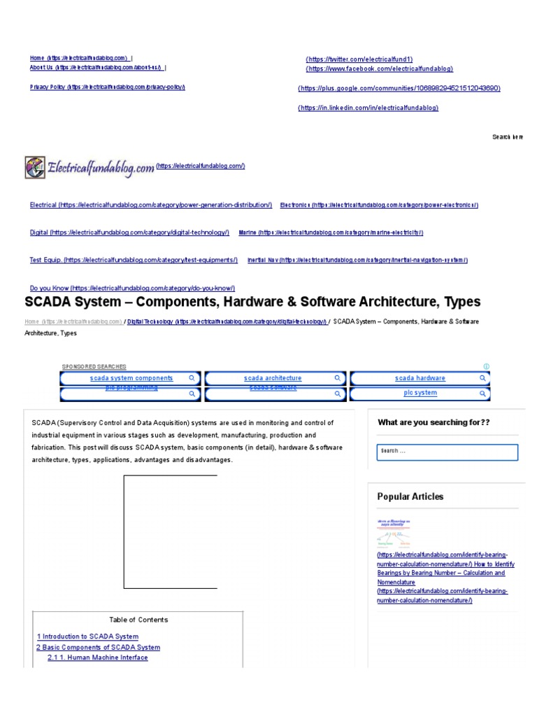 SCADA System - Components, Hardware & Software Architecture, Types | PDF | Scada | Programmable ...