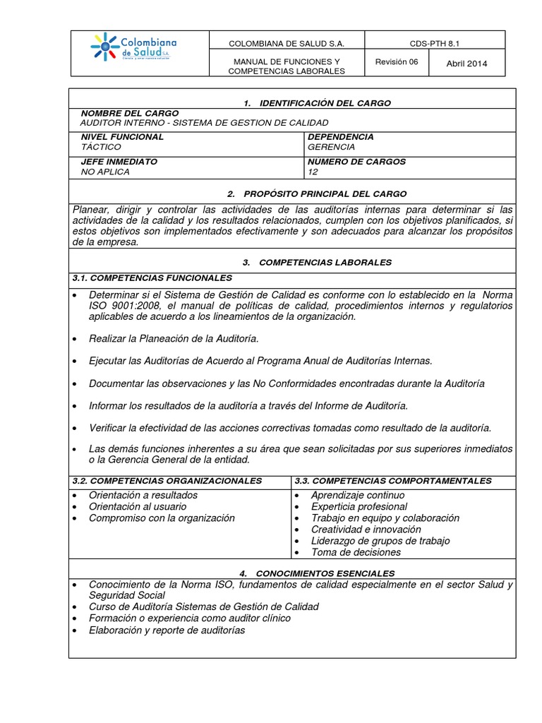 Auditor Interno SGC | PDF | Calidad (comercial) | Planificación