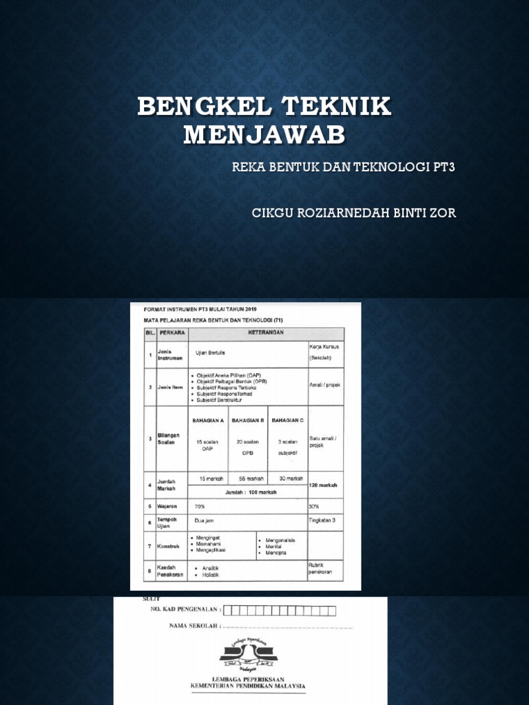 Bengkel Teknik Menjawab RBT PT3 | PDF