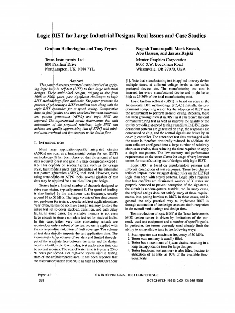 DFT Lbist | PDF | Logic Gate | Digital Electronics
