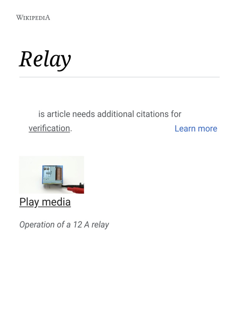 Relay | PDF | Relay | Switch