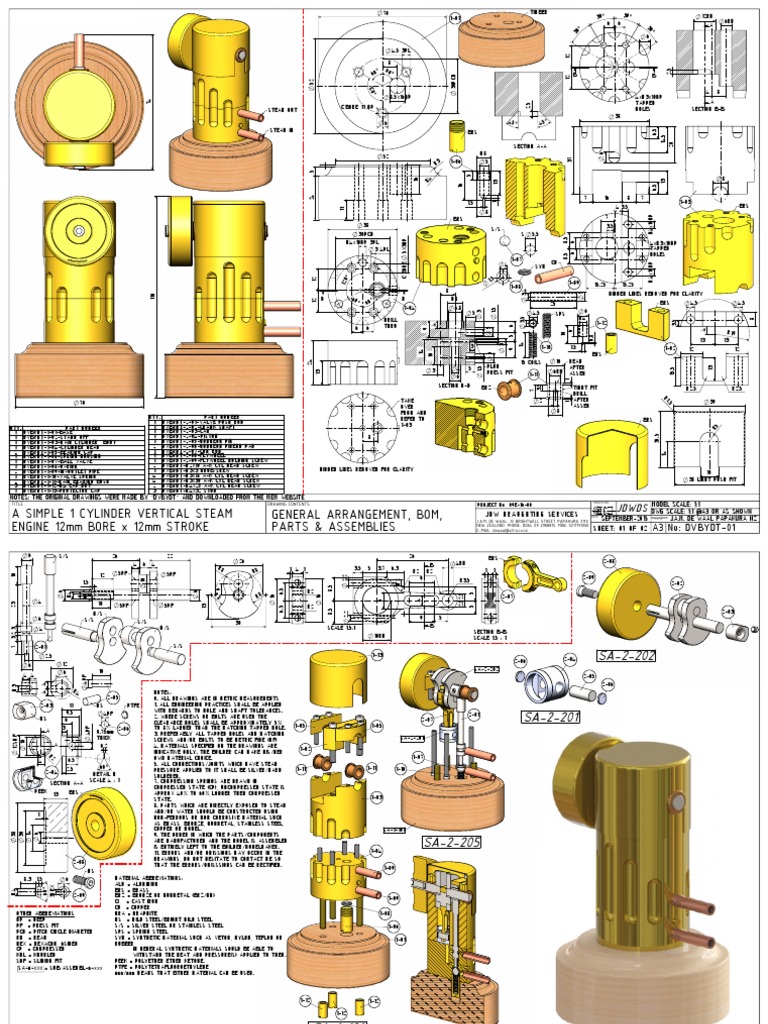 General Arrangement, Bom, Parts & Assemblies A Simple 1 Cylinder ...