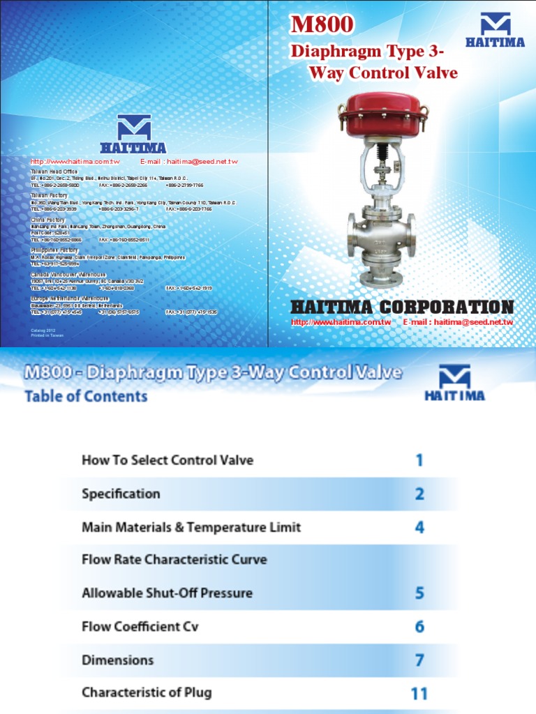 Control Valve (3 Way) - M800 | PDF | Valve | Actuator