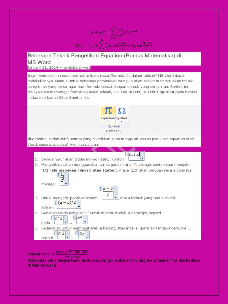 Contoh Rumus Equation | PDF