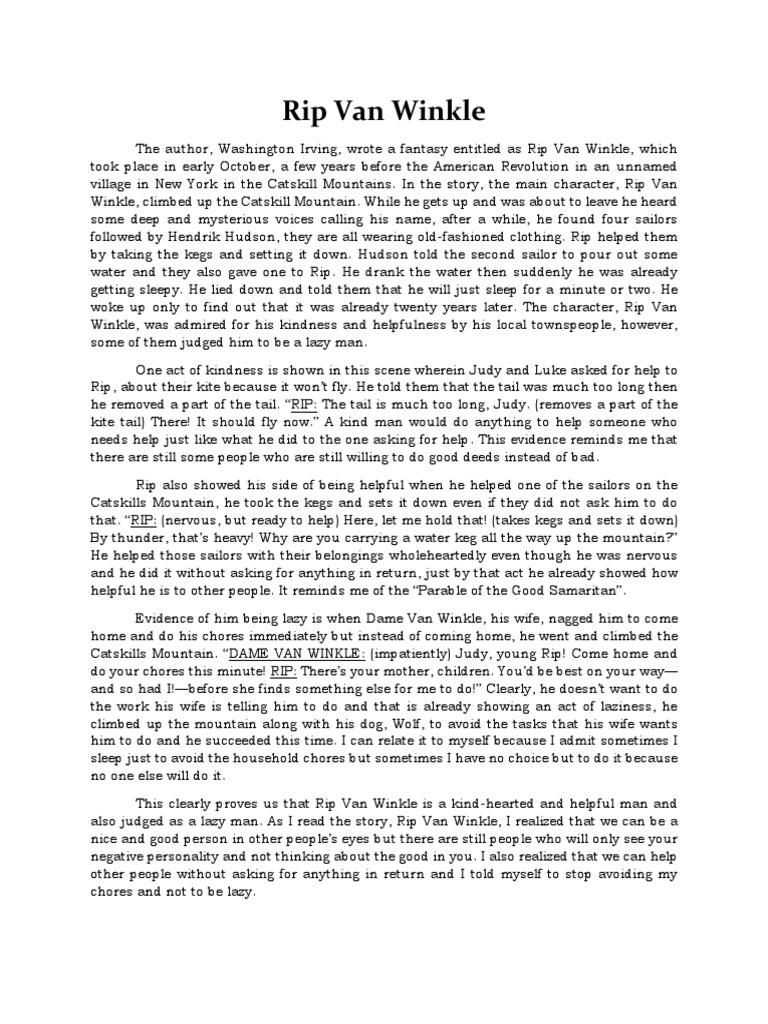 Rip Van Winkle | PDF | Rip Van Winkle