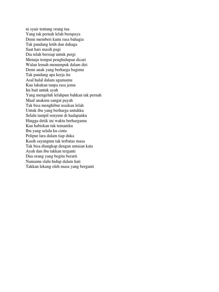 Syair Untuk Orang Tua | PDF