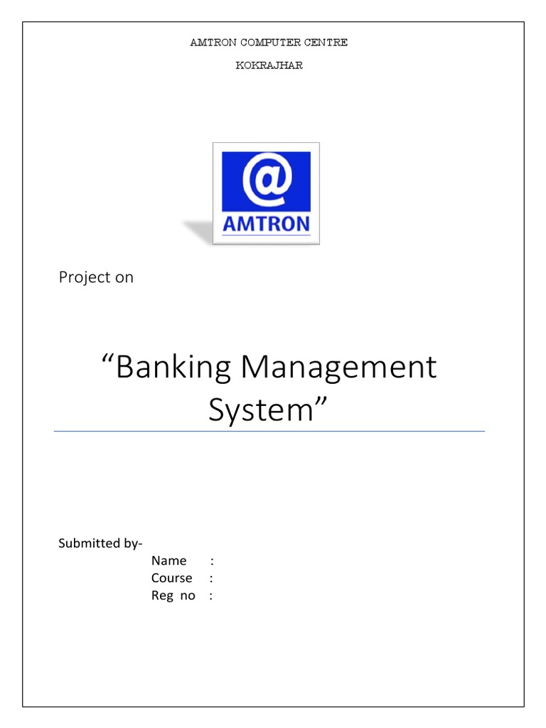 "Banking Management System": Project On | PDF | C Sharp (Programming ...