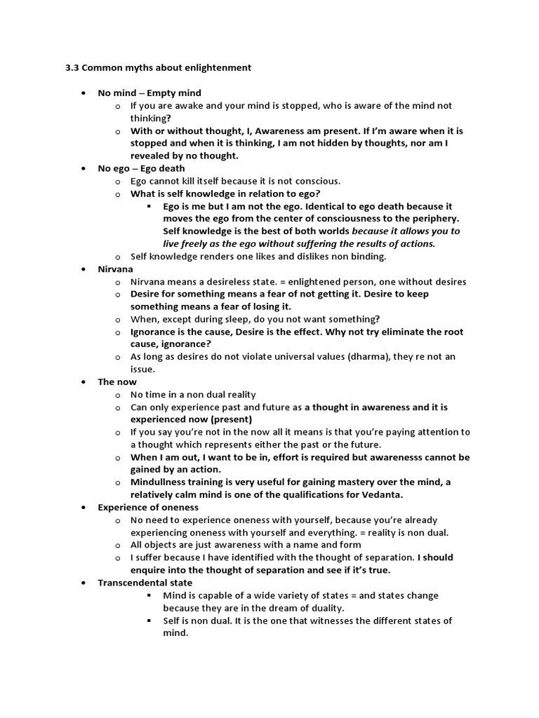 Common Myths About Enlightenment Explained | PDF | Ātman (Hinduism ...