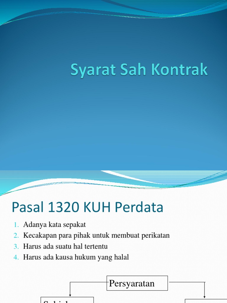 Persyaratan Sah Perjanjian KUH Perdata | PDF