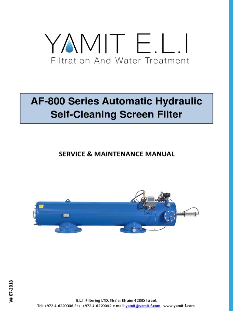 AF-800 Series Automatic Hydraulic Self-Cleaning Screen Filter | PDF ...
