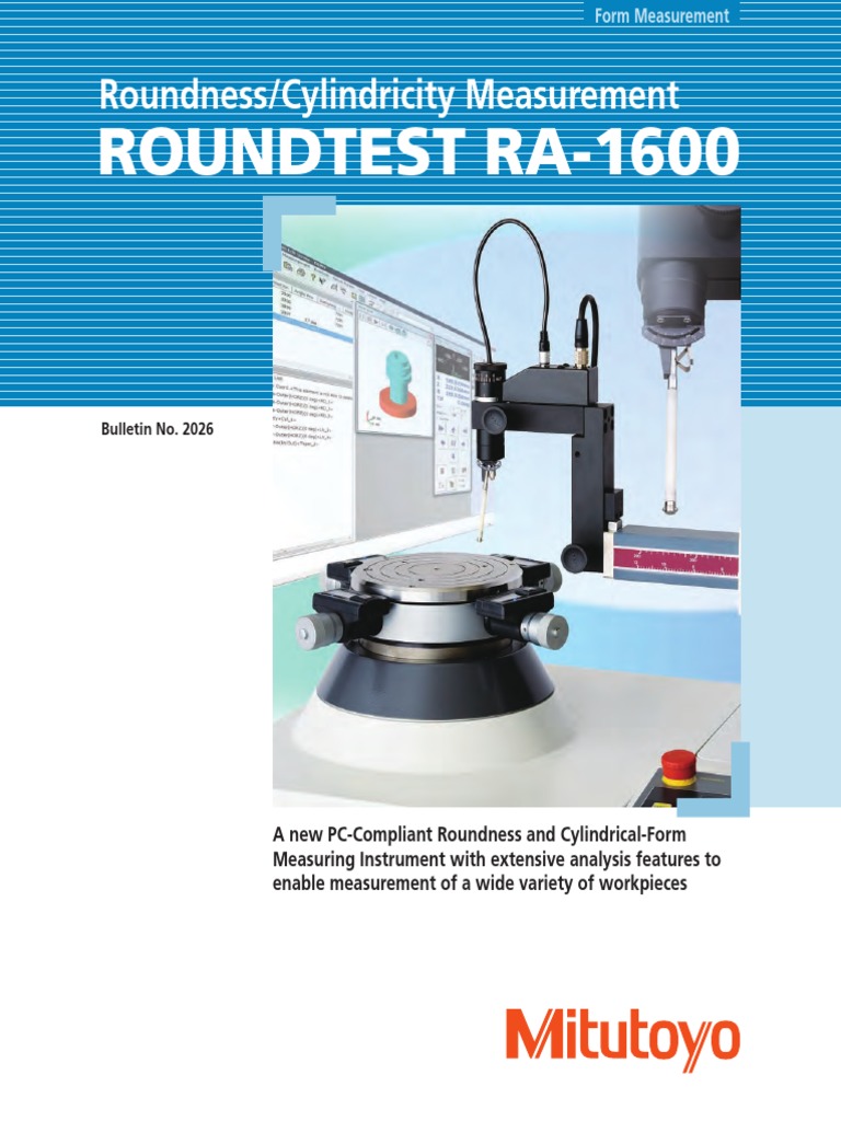 Roundtest Ra-1600: Roundness/Cylindricity Measurement | PDF ...