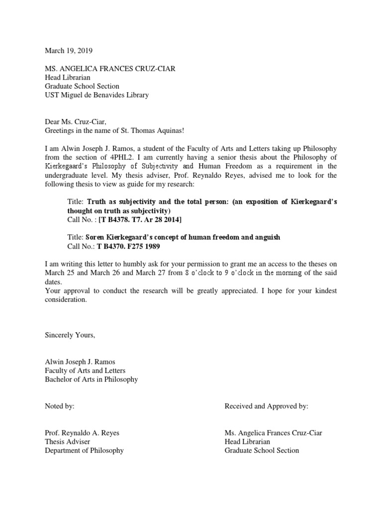 Approval Letter For Thesis Room | PDF