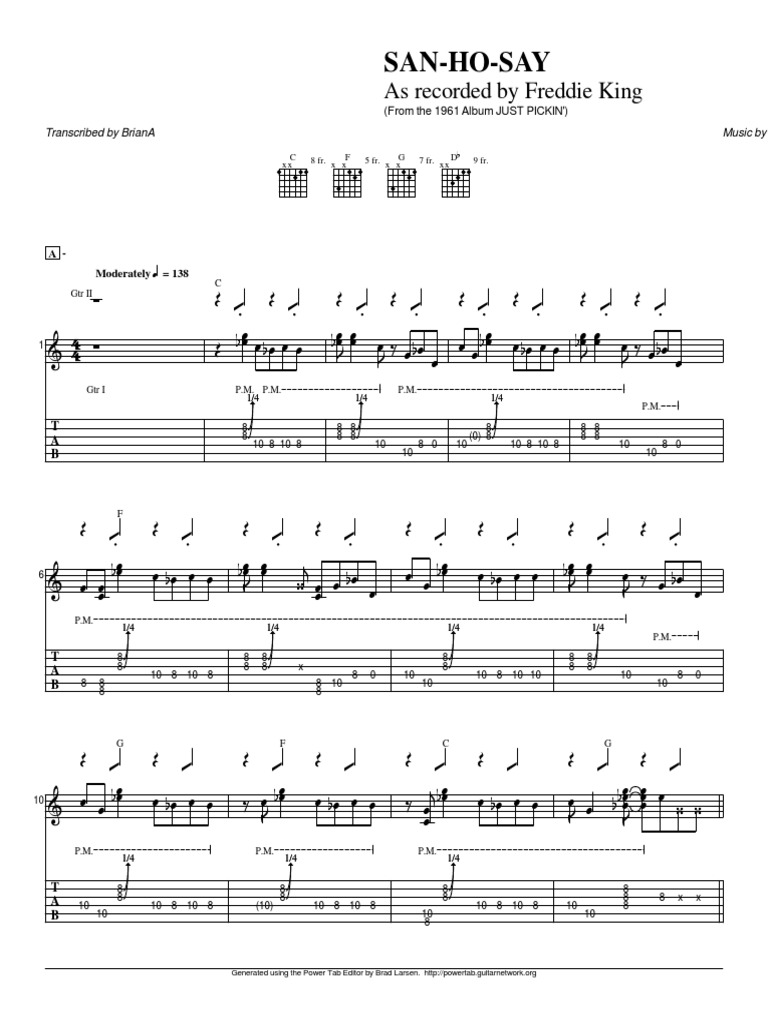 Freddie King - San Ho Say | PDF