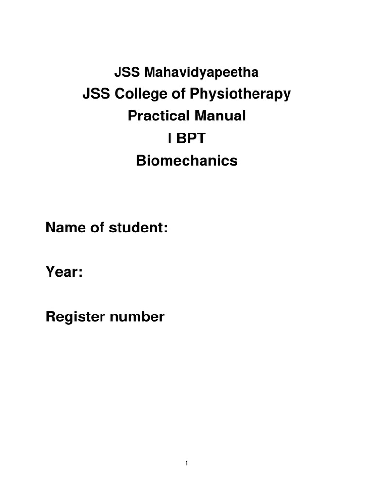 1year BPT Practical Manual 2019-20 | PDF | Anatomical Terms Of Motion ...
