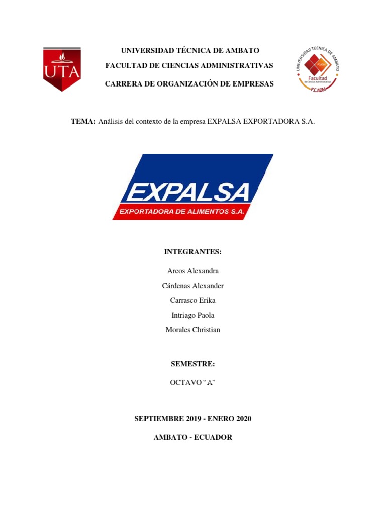 Análisis de Expalsa Exportadora S.A. | PDF | Ecuador | Calidad (comercial)