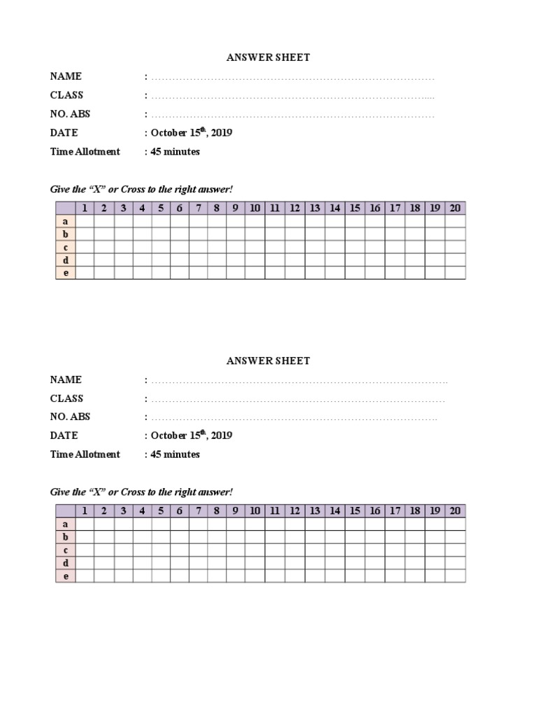 Give The "X" or Cross To The Right Answer! | PDF