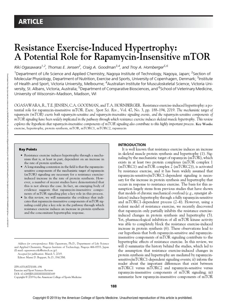Ejercicio Contra Resistencia - Hipertrofia Inducida. Un Papel Potencial ...