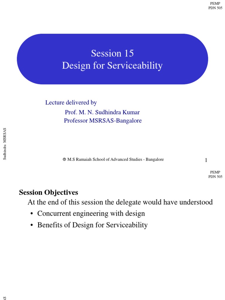 Design for Serviceability Overview | PDF | Reliability Engineering ...